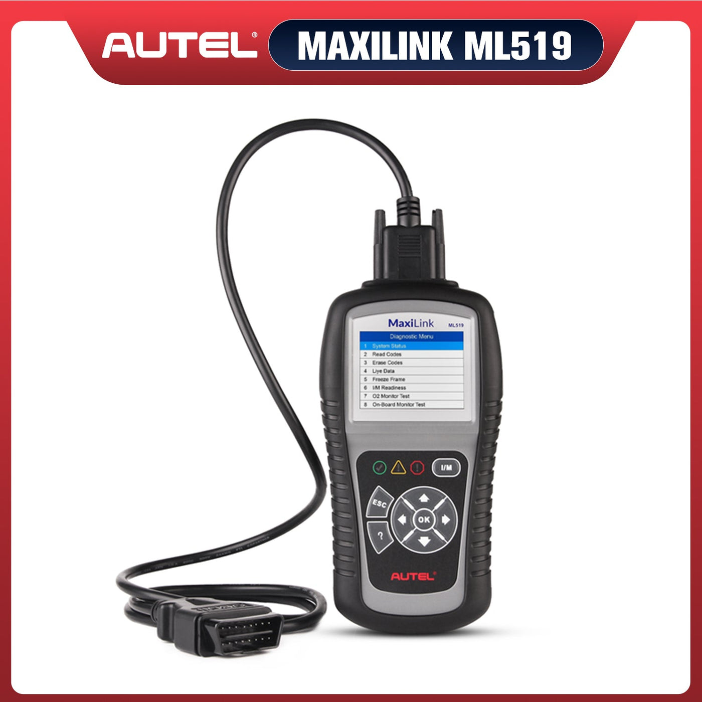 Autel MaxiLink ML519 OBD2 Scanner Code Reader Enhanced Mode 6 Auto Diagnostic Scan Tool ...